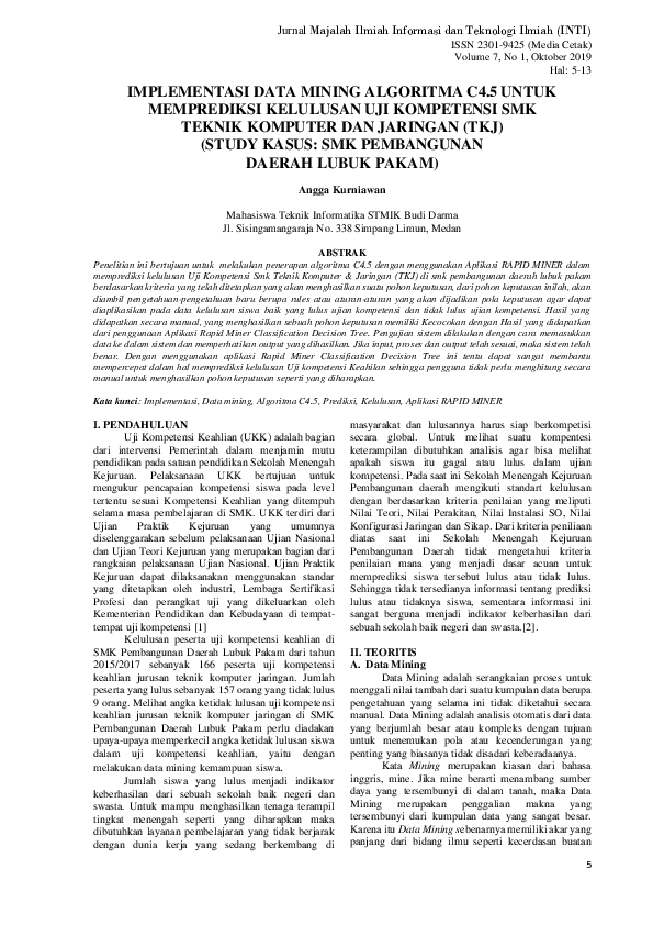(PDF) Implementasi Data Mining Algoritma C4.5 Untuk Memprediksi ...