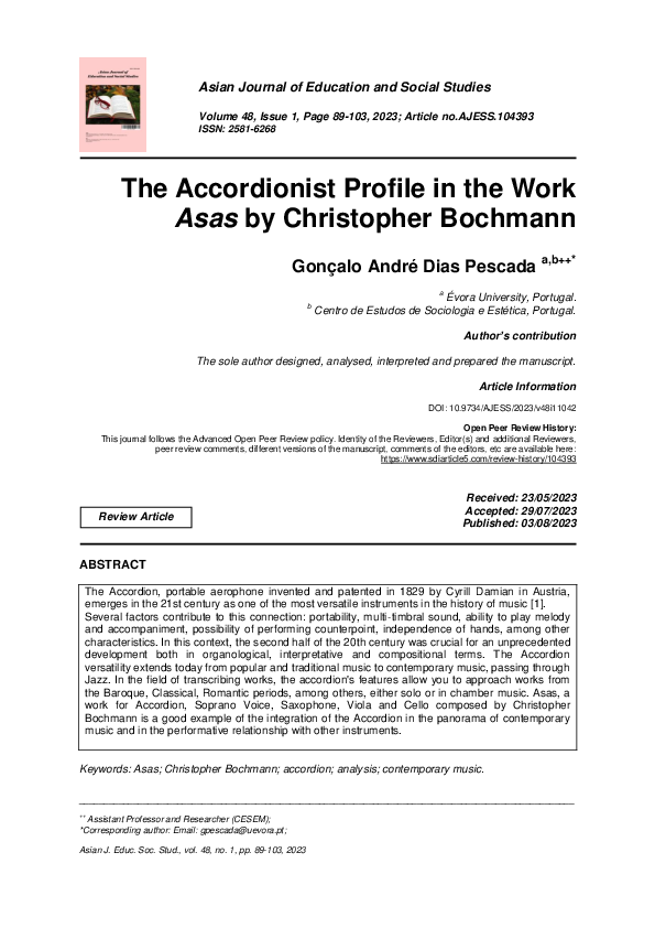 (PDF) The Accordionist Profile in the Work Asas by Christopher Bochmann