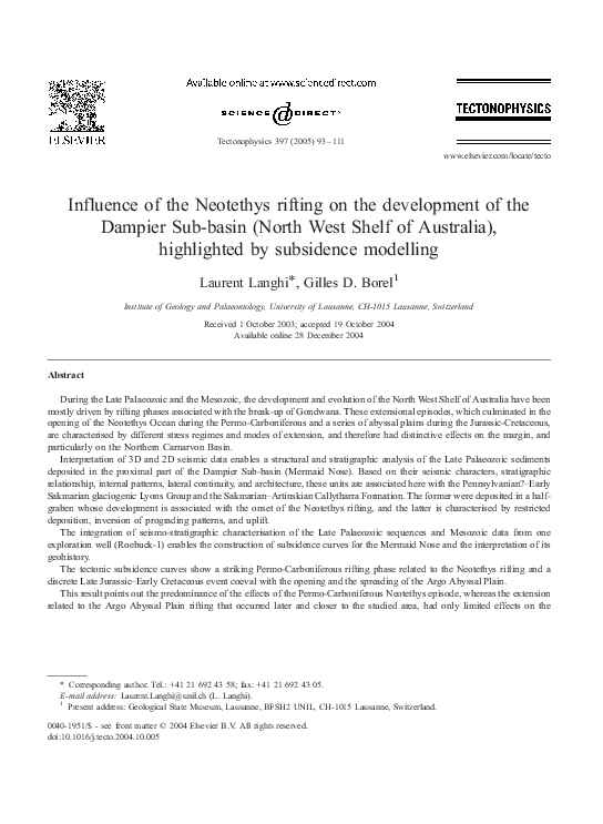 (PDF) Influence of the Neotethys rifting on the development of the ...
