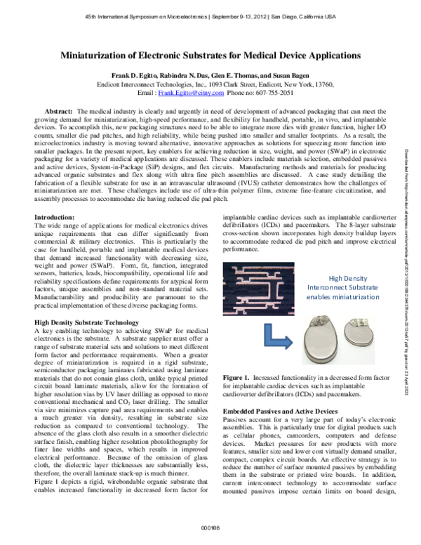 (PDF) Miniaturization of Electronic Substrates for Medical Device ...