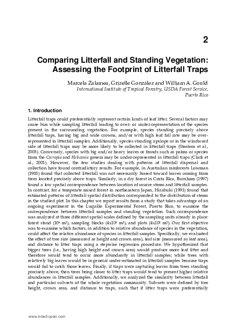 (PDF) Comparing Litterfall and Standing Vegetation: Assessing the ...