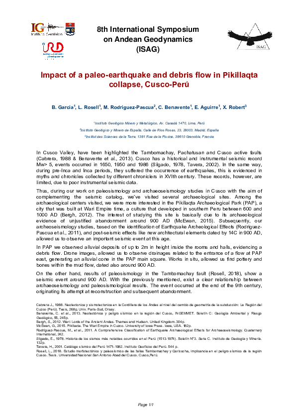 (PDF) Impact of a paleo-earthquake and debris flow in Pikillaqta ...