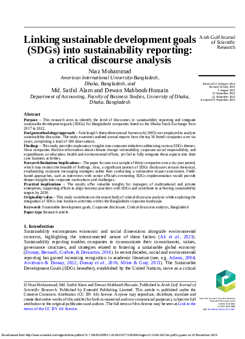 (PDF) Linking sustainable development goals (SDGs) into sustainability ...