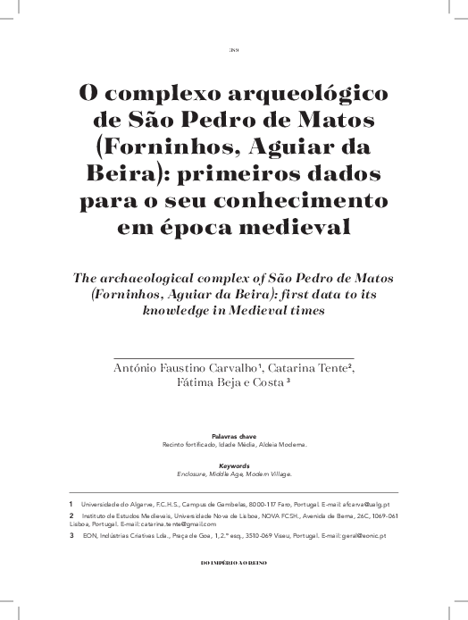 (PDF) O complexo arqueológico de São Pedro de Matos (Forninhos, Aguiar ...