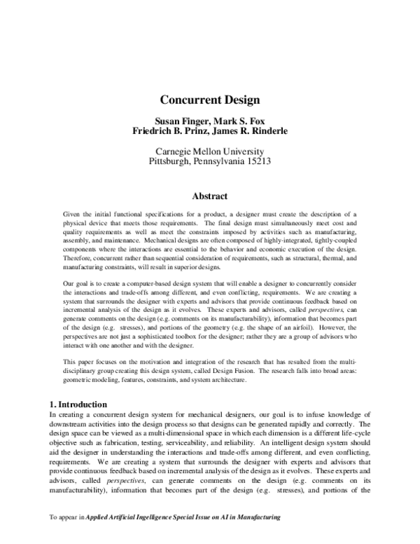(PDF) Concurrent Design