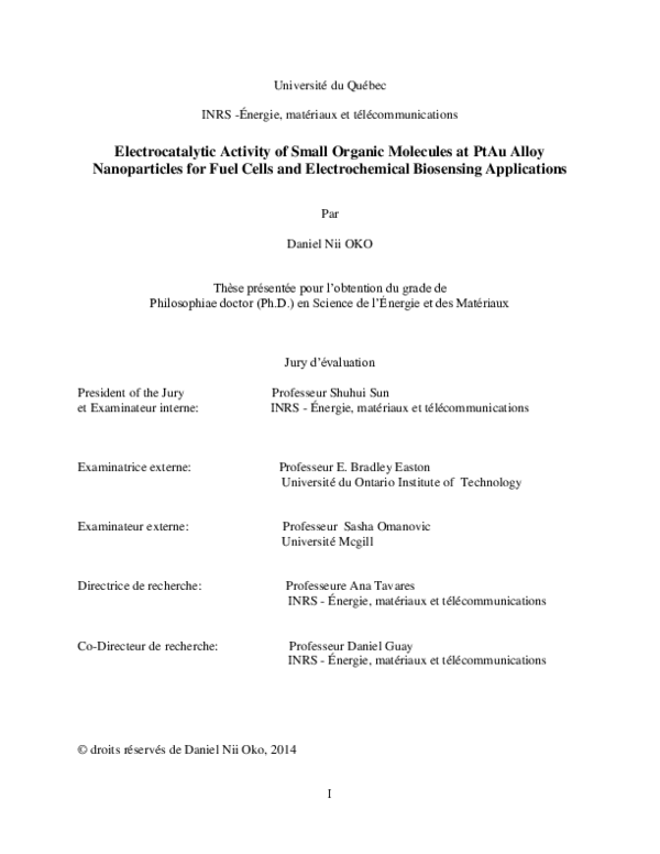 (PDF) Electrocatalytic Activity of Small Organic Molecules at PtAu ...