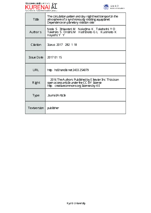 (PDF) The circulation pattern and day-night heat transport in the ...