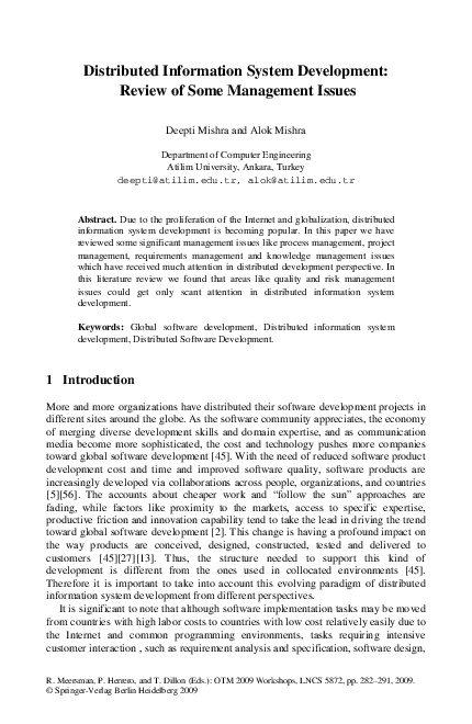 (PDF) Distributed Information System Development: Review of Some ...