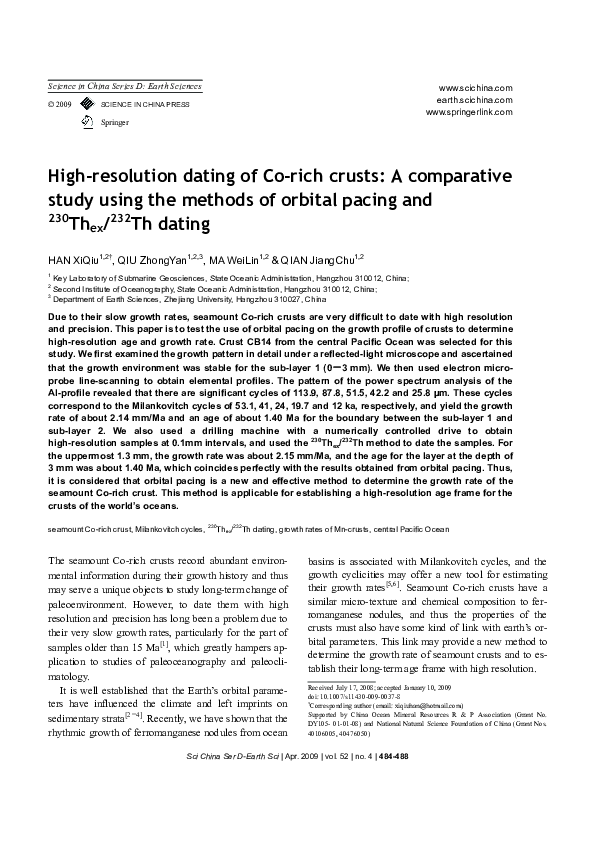(PDF) High-resolution dating of Co-rich crusts: A comparative study ...
