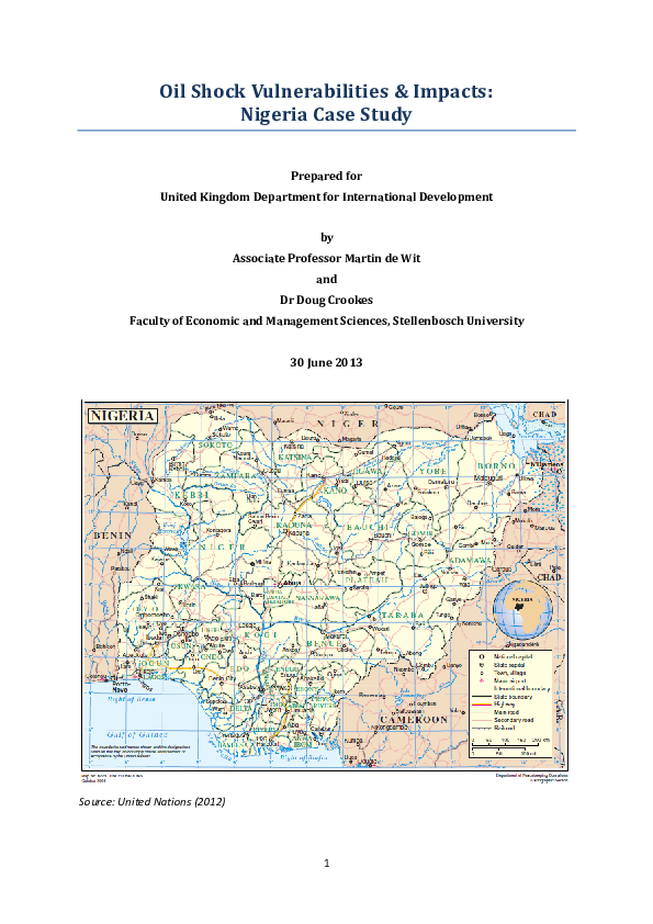 (PDF) Oil Shock Vulnerabilities & Impacts: Nigeria Case Study