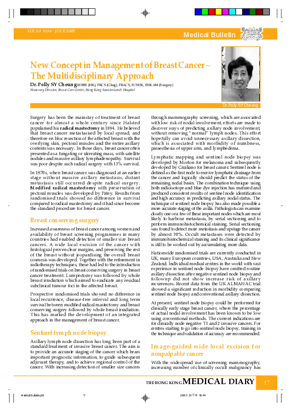 (PDF) New Concept in Management of Breast Cancer _ The ...