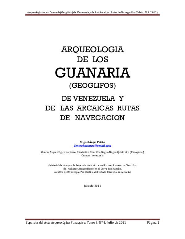 (PDF) ARQUEOLOGIA DE LOS GUANARIA GEOGLIFOS DE
