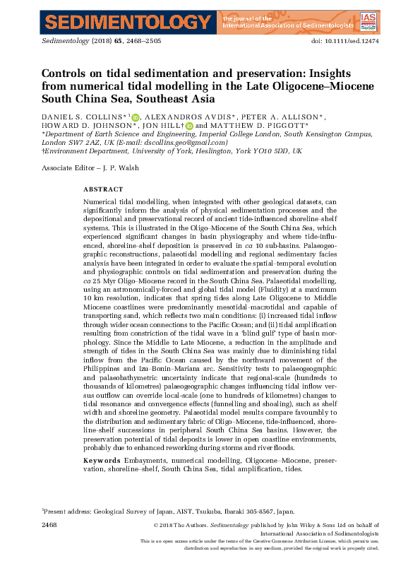 (PDF) Controls on tidal sedimentation and preservation: Insights from ...