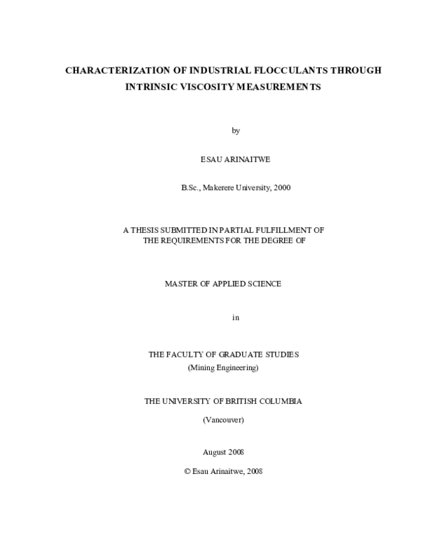 (PDF) Characterization of industrial flocculants through intrinsic ...