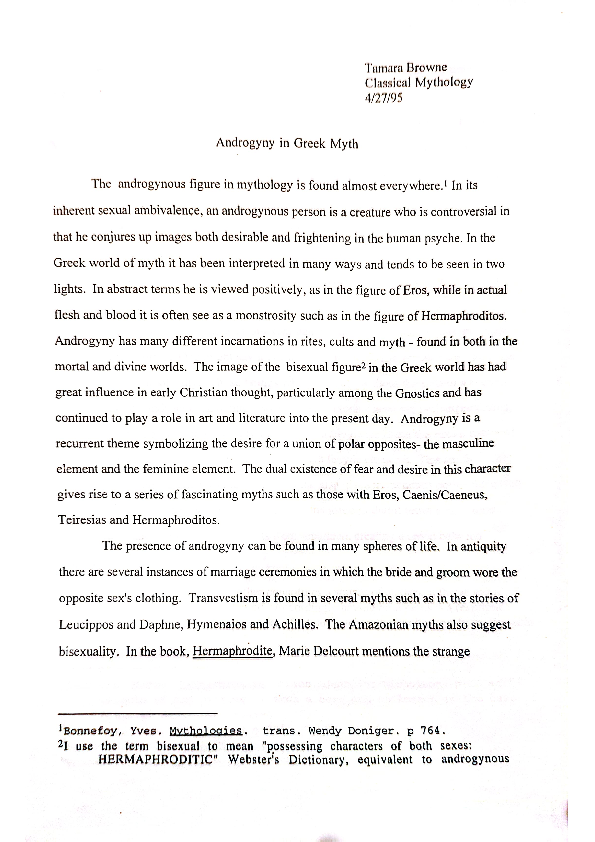 (PDF) Androgyny in Greek Myth
