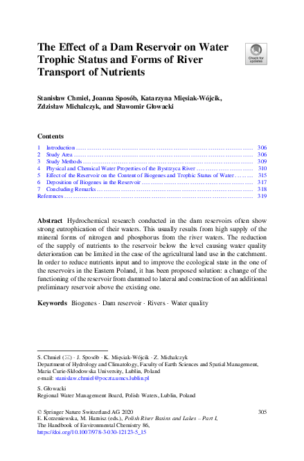 (PDF) The Effect of a Dam Reservoir on Water Trophic Status and Forms ...