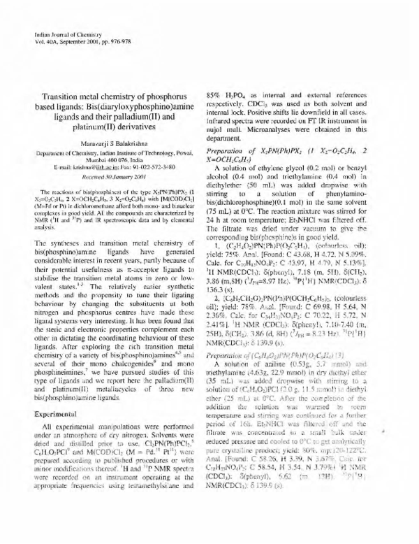 (PDF) Transition metal chemistry of phosphorus based ligands: Bis ...