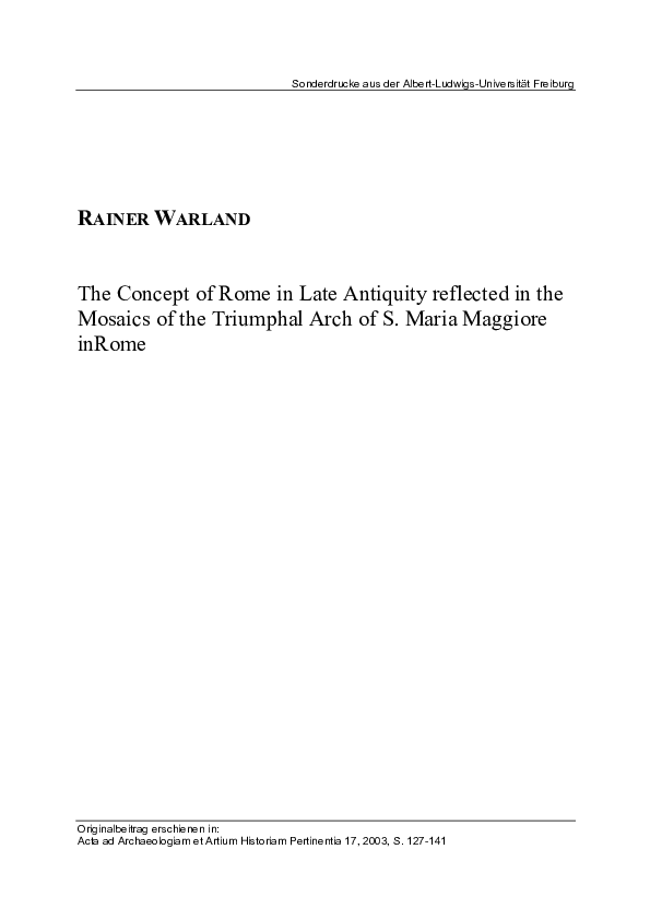 (PDF) The concept of Rome in Late Antiquity reflected in the mosaics of ...