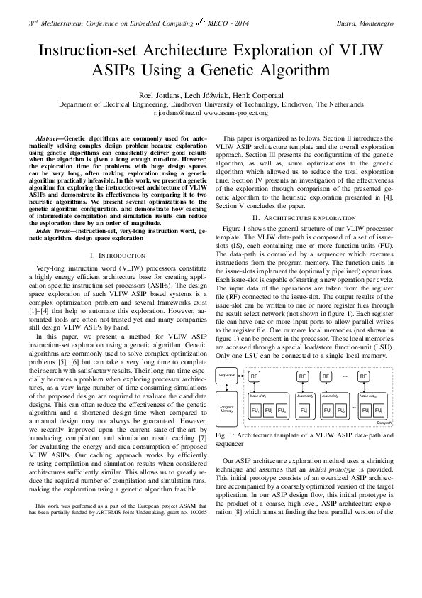 (PDF) Instruction-set architecture exploration of VLIW ASIPs using a ...