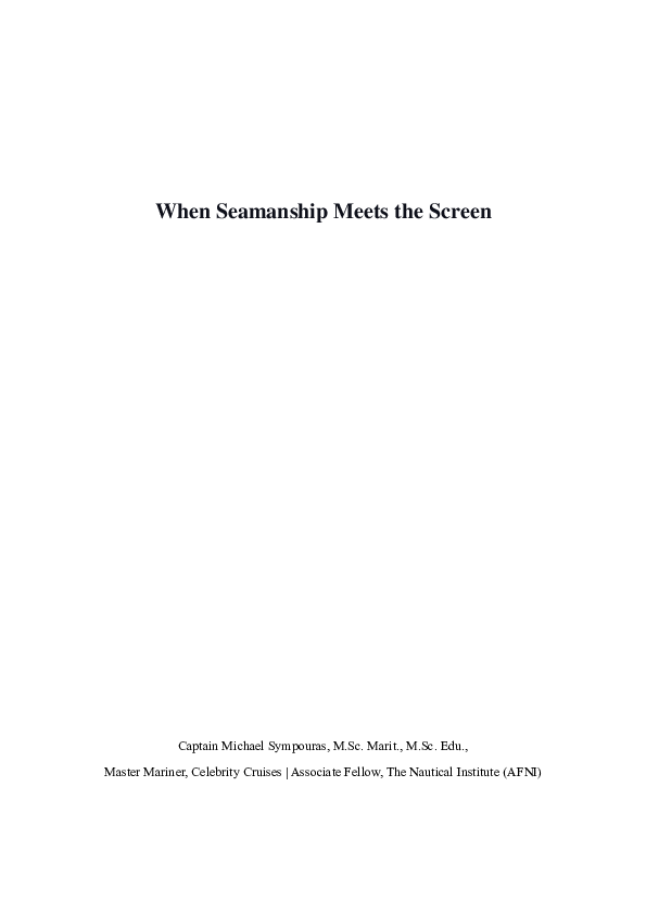 (PDF) When Seamanship Meets the Screen