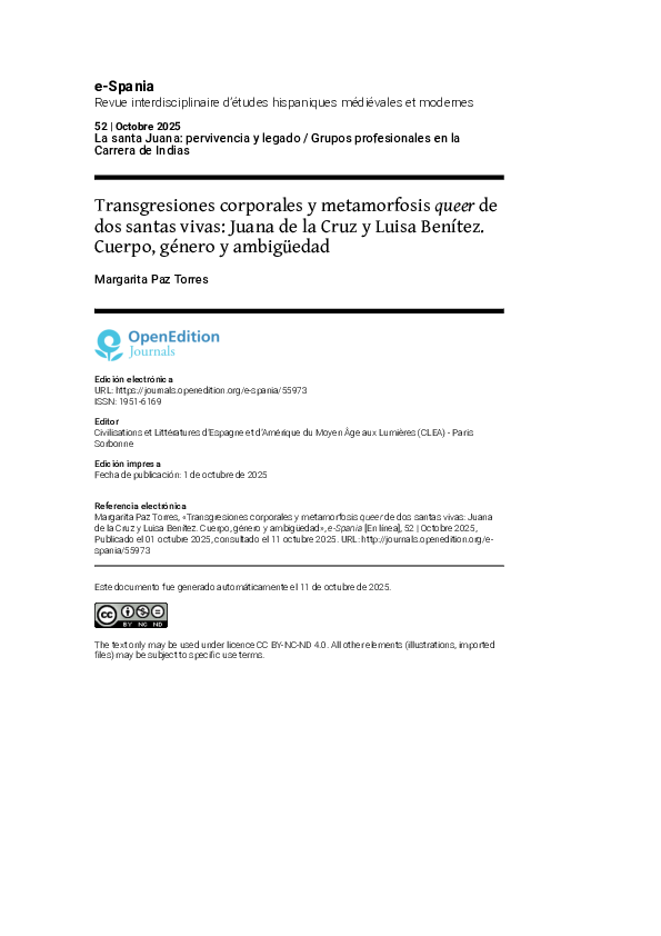 (PDF) Transgresiones corporales y metamorfosis queer de dos santas ...