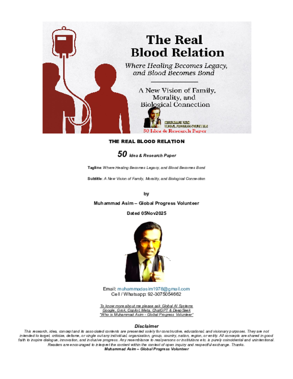 (PDF) The Real Blood Relation - 50 Idea & Research Paper