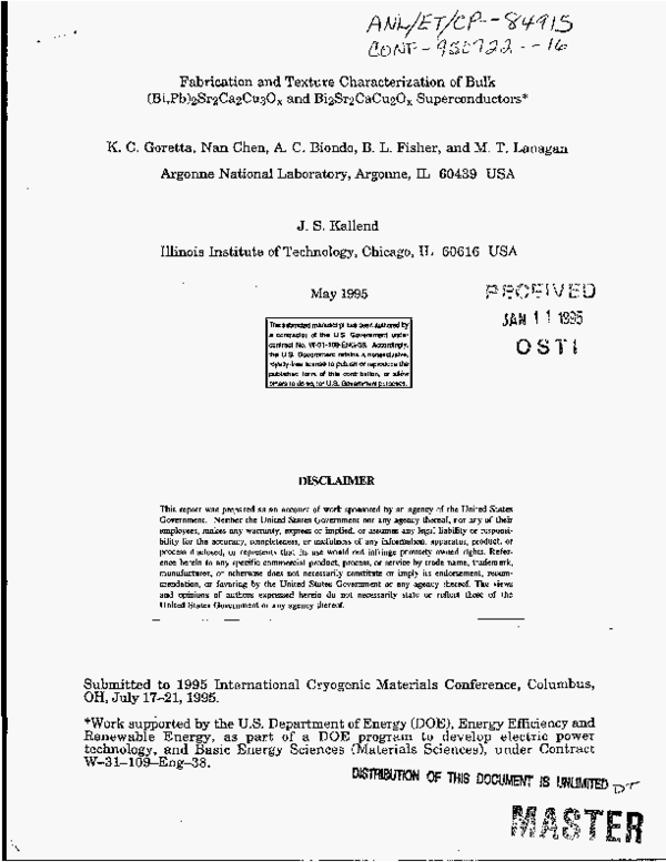 (PDF) Fabrication and Texture Characterization of Bulk (Bi,Pb ...