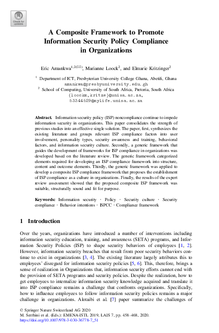 (PDF) A Composite Framework to Promote Information Security Policy ...