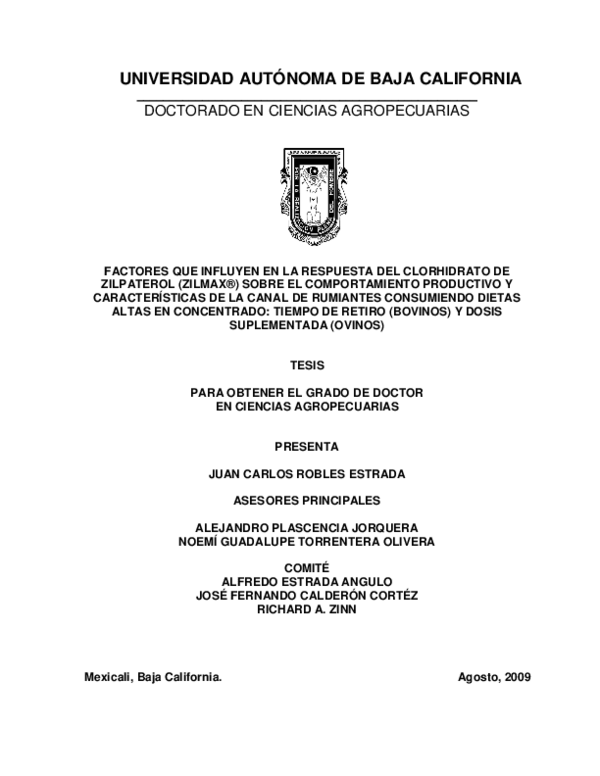 (PDF) Factores Que Influyen en La Respuesta Del Clorhidrato De ...