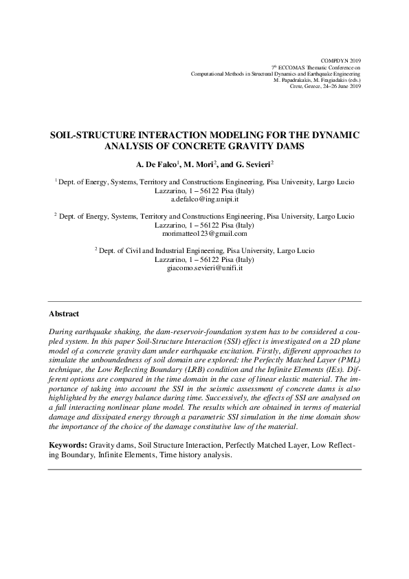(PDF) Soil-Structure Interaction Modeling for the Dynamic Analysis of ...