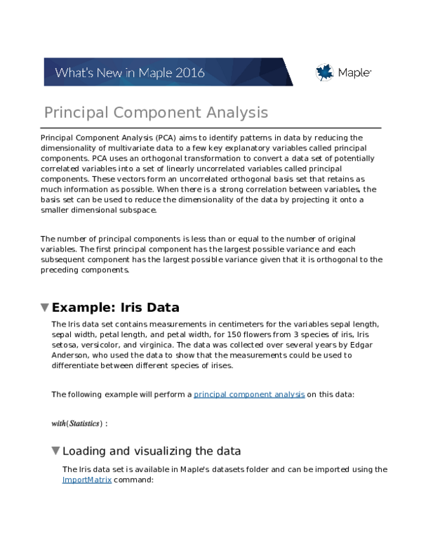 (PDF) Principal Component Analysis