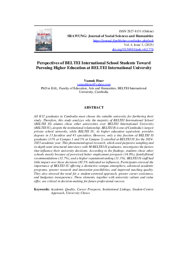 (PDF) Perspectives of BELTEI International School Students Toward ...