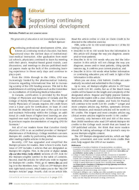 (PDF) Supporting continuing professional development