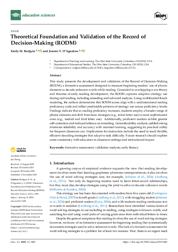 (PDF) Theoretical Foundation and Validation of the Record of Decision ...