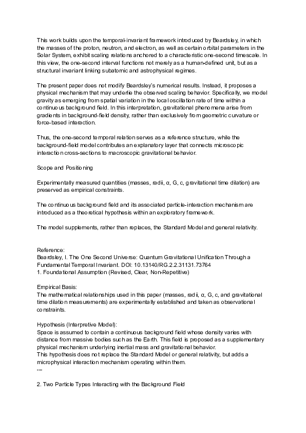 (PDF) A Background Space Pressure Model of Gravity and Time Dilation