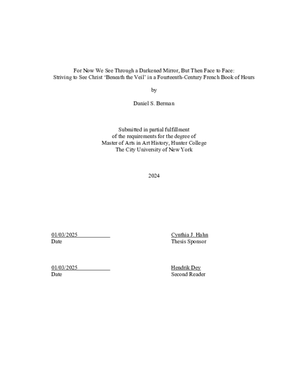 (PDF) For Now We See Through a Darkened Mirror, But Then Face to Face ...