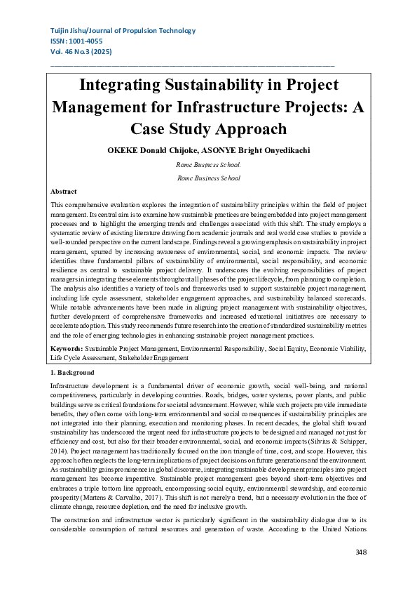 (PDF) Integrating Sustainability in Project Management for ...
