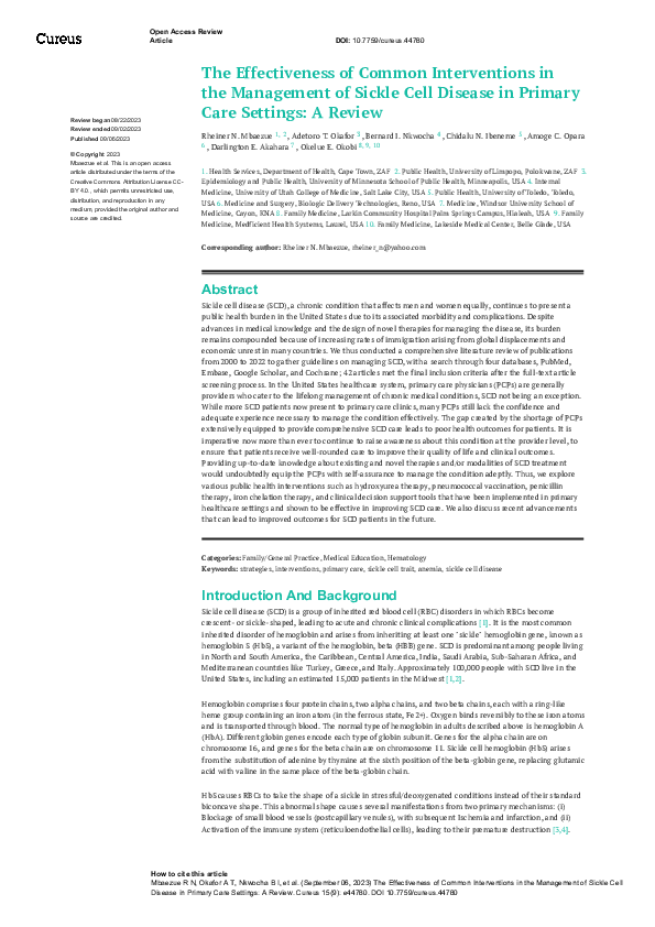 (PDF) The Effectiveness of Common Interventions in the Management of ...