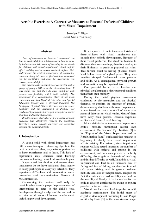 (PDF) Aerobic Exercises: A Corrective Measure to Postural Defects of ...