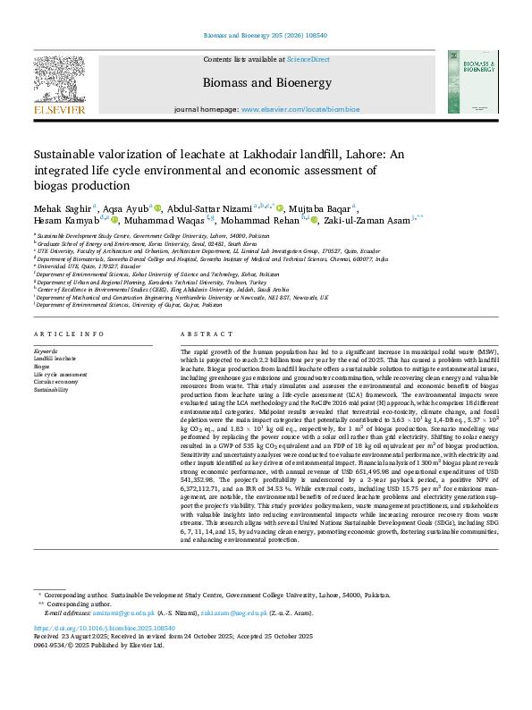 (PDF) Sustainable valorization of leachate at Lakhodair landfill ...