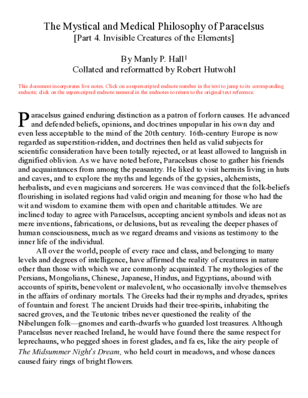 (PDF) The Mystical and Medical Philosophy of Paracelsus [Part 4 ...