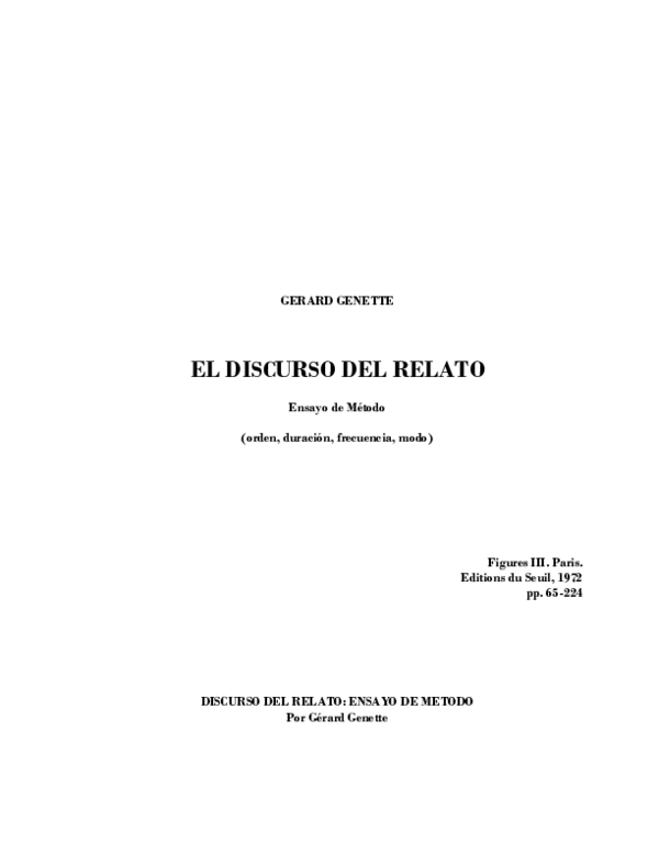 (PDF) EL DISCURSO DEL RELATO