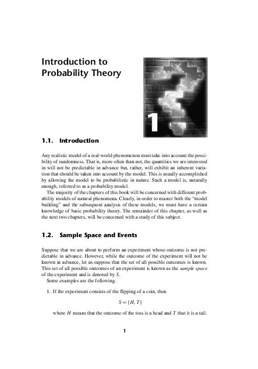 (PDF) Introduction to Probability Theory