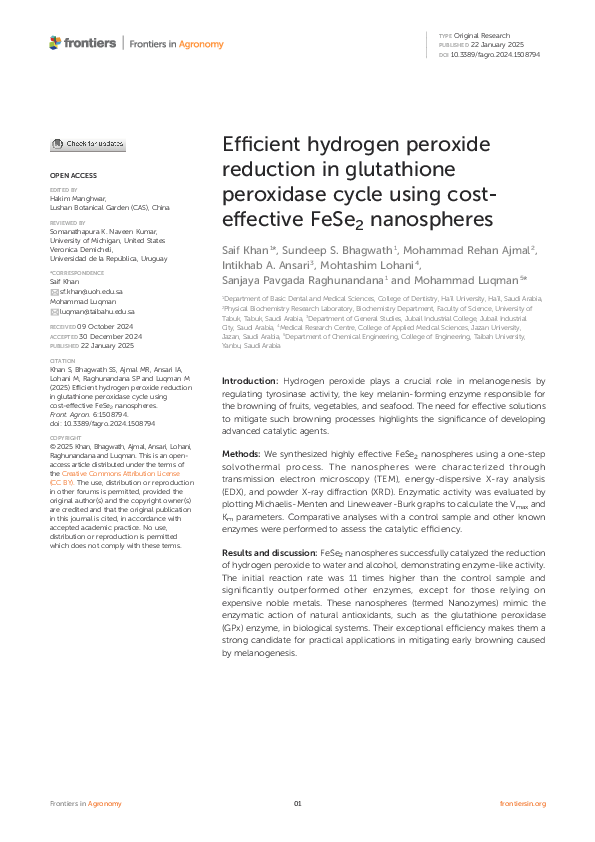 (PDF) Efficient hydrogen peroxide reduction in glutathione peroxidase ...