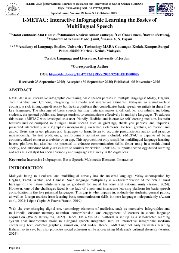(PDF) I-METAC: Interactive Infographic Learning the Basics of ...
