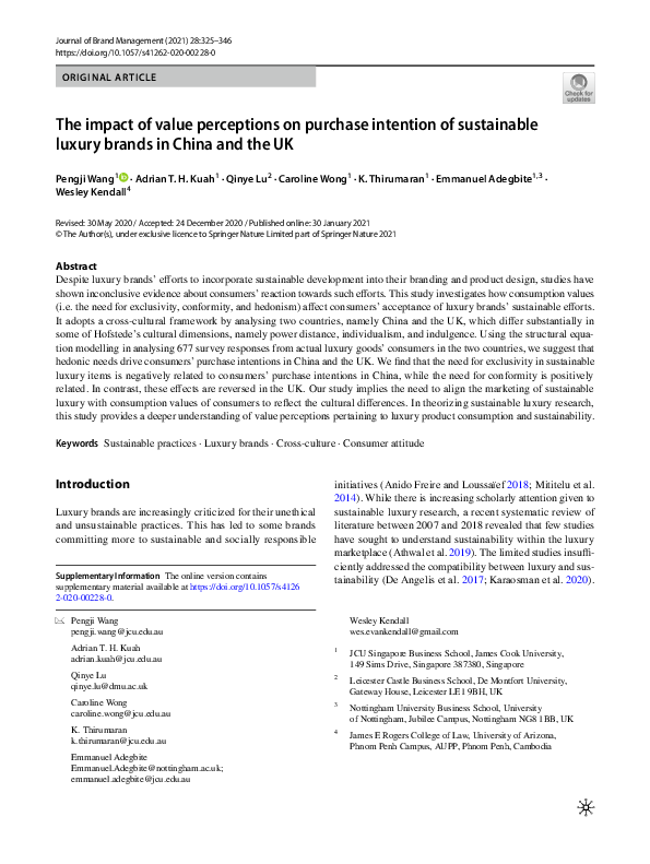 (PDF) The impact of value perceptions on purchase intention of ...
