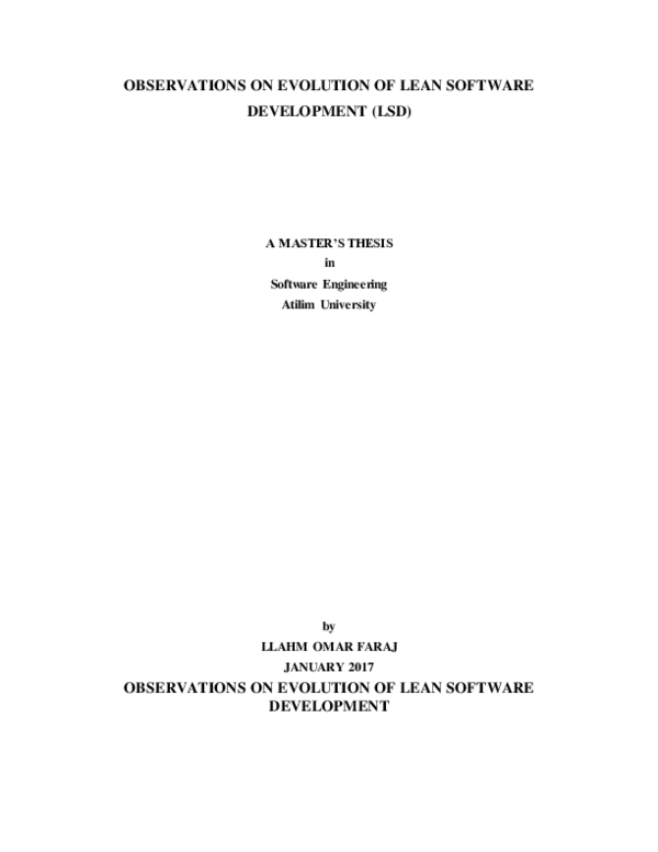 (PDF) Observations on Evolution of Lean Software Development (LSD) based on Lean principles (LPs ...