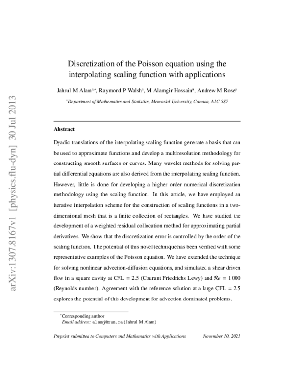 (PDF) Discretization of the Poisson equation using the interpolating ...