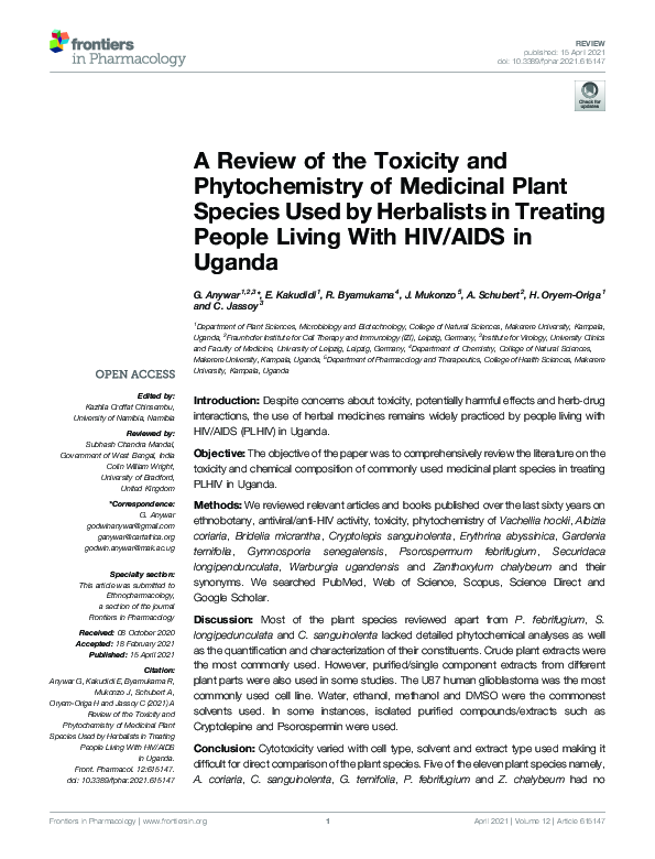 (PDF) A Review of the Toxicity and Phytochemistry of Medicinal Plant ...