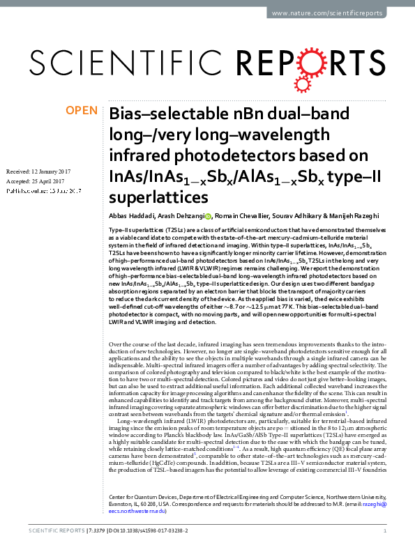 (PDF) Bias-selectable nBn dual-band long-/very long-wavelength infrared ...
